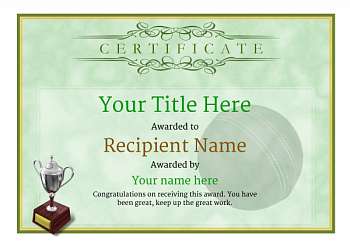 Free Cricket Certificate templates - Add Printable Badges & Medals