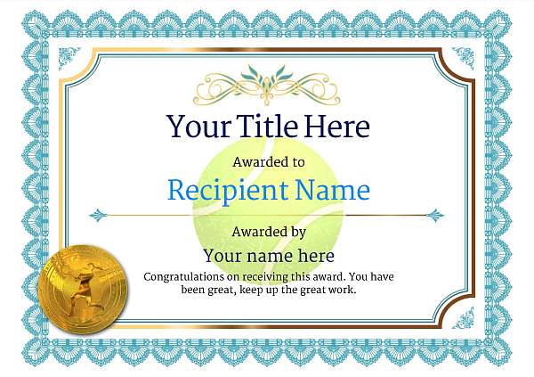 Tennis Certificate Template Free Best Template Ideas