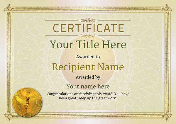Free Volleyball Certificate Templates Add Printable Badges Medals