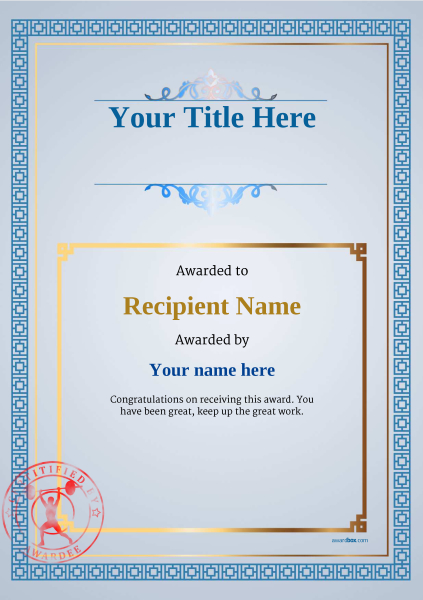 Free Weightlifting Certificate templates - Add Printable Badges & Medals