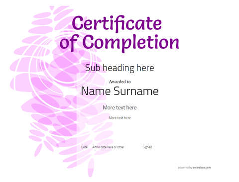 Certificate of Completion - Free Quality Printable PDF Templates to ...