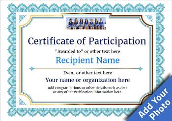 Participation Certificate Templates - Free, Printable, Add badges & medals.