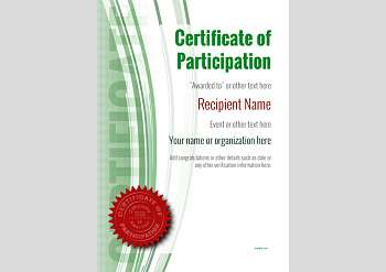 Participation Certificate Templates - Free, Printable, Add badges & medals.