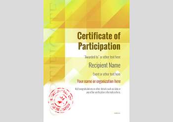 Participation Certificate Templates - Free, Printable, Add badges & medals.