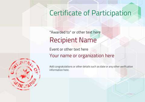 Participation Certificate Templates - Free, Printable, Add badges & medals.