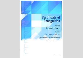 Free Certificate of Recognition templates. Easy online editing