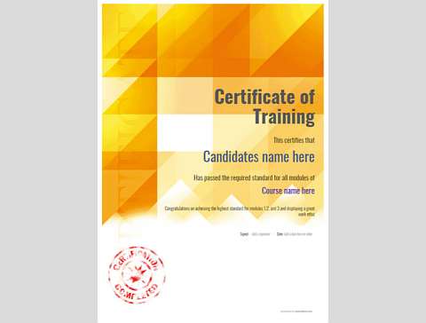 Certificate of Training - Free and Simple to Use