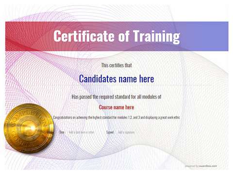 Certificate of Training - Free and Simple to Use