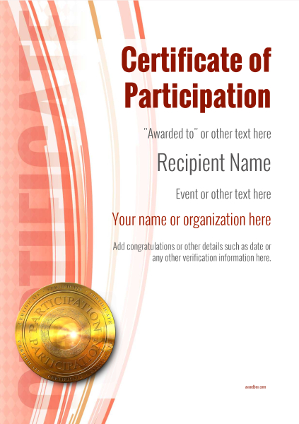 Participation Certificate Templates - Free, Printable, Add badges & medals.