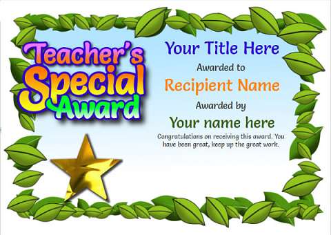Free Printable Kindergarten, Elementary or Junior School Certificate ...